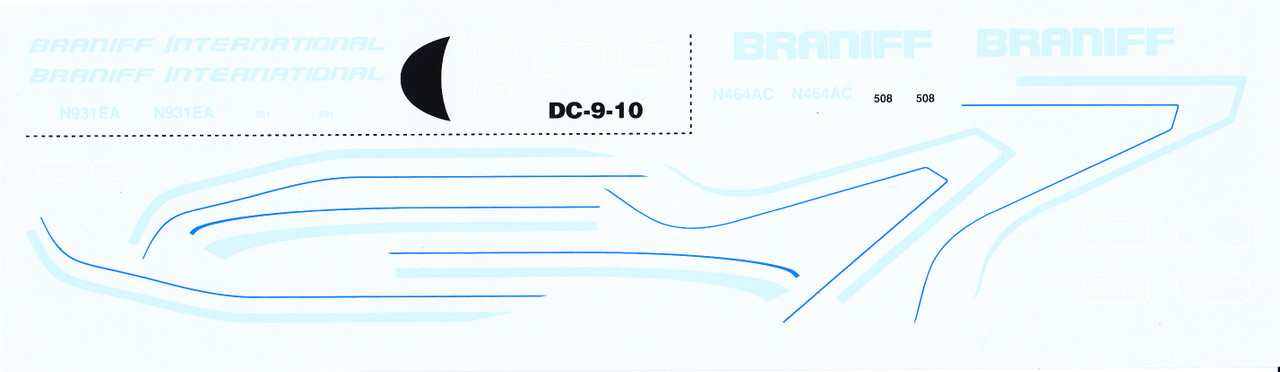 1/144 Scale Decal Braniff 737-200 / DC9-10 ULTRA DARK BLUE