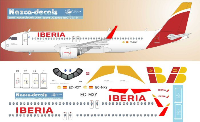 1/144 Scale Decal Iberia A-320 NEO