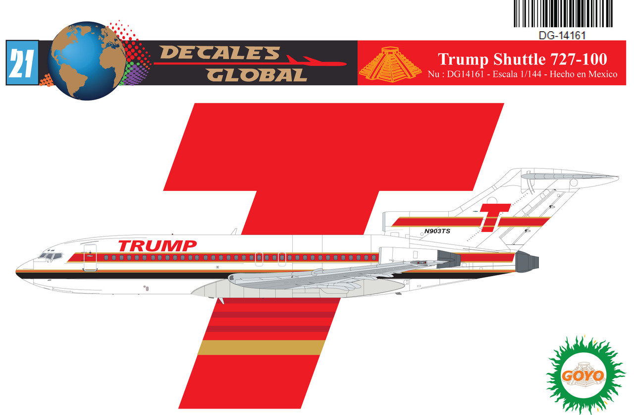 1/144 Scale Decal Trump Shuttle 727-100