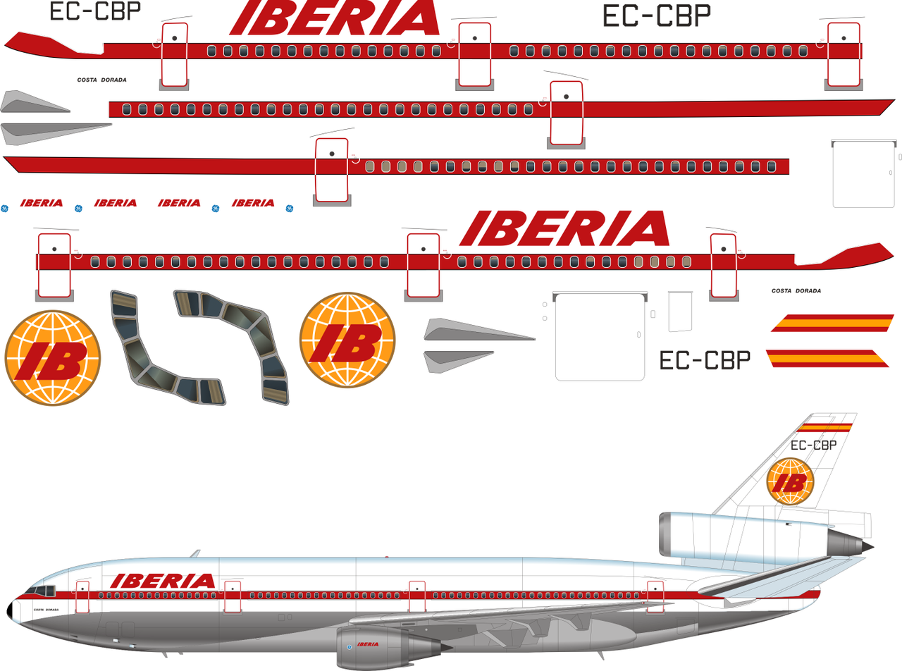 1/144 Scale Decal Iberia DC10-30 Delivery