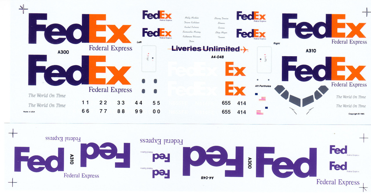 1/144 Scale Decal FedEx A-300 / A-310