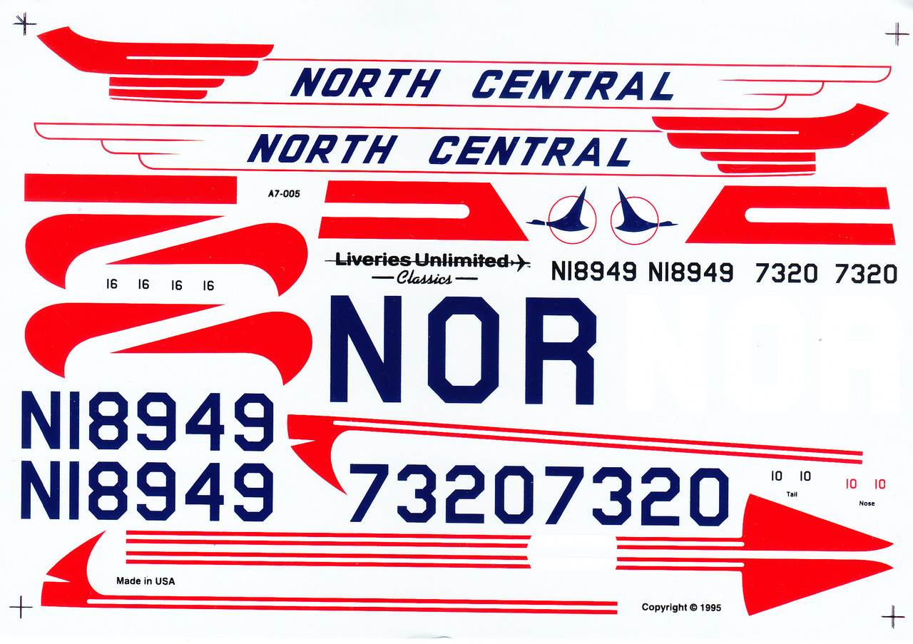 1/72 Scale Decal North Central DC-3