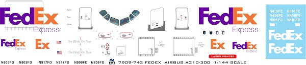 1/144 Scale Decal FedEx A-310