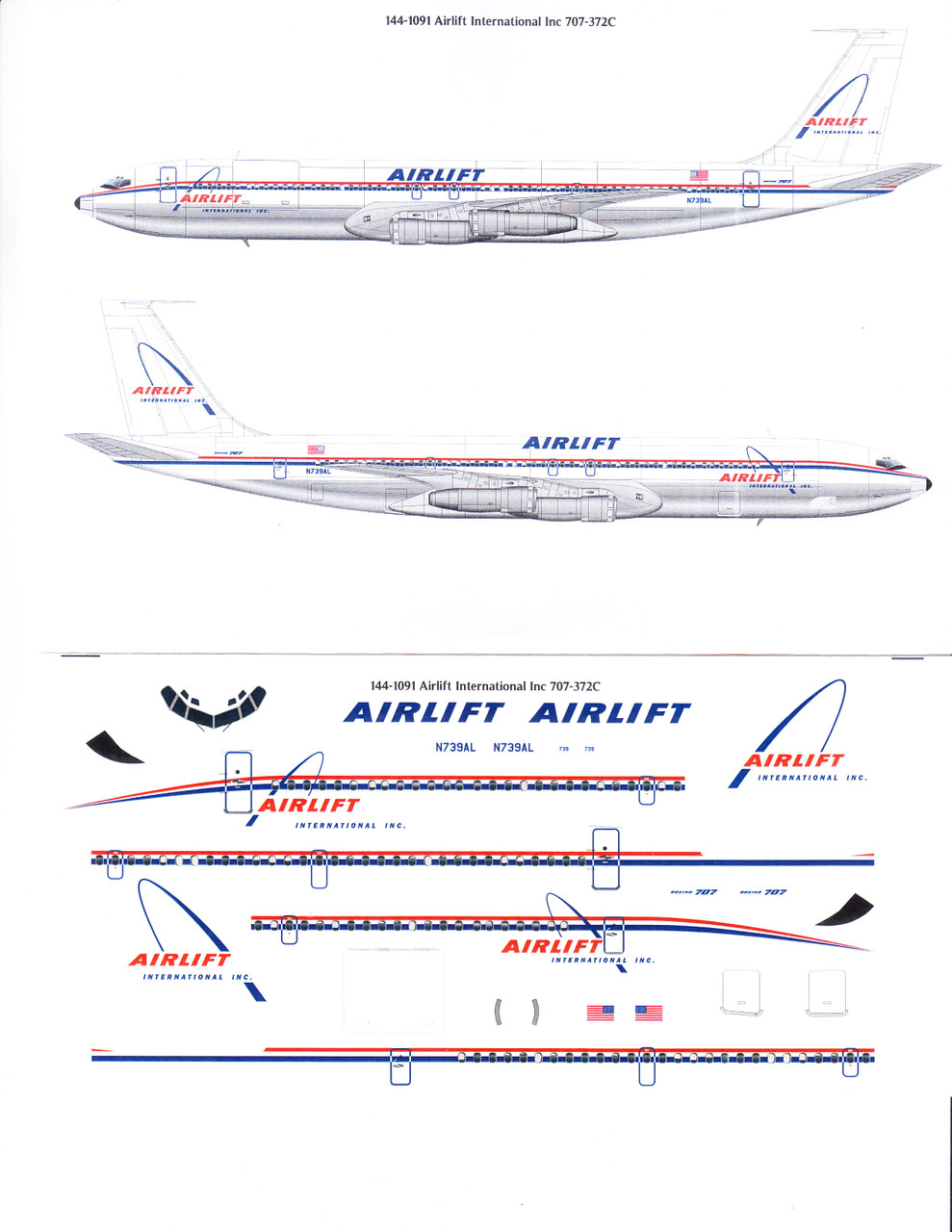 1/144 Scale Decal Airlift International 707-372C