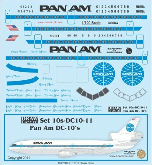 1/144 Scale Decal Pan Am DC-10