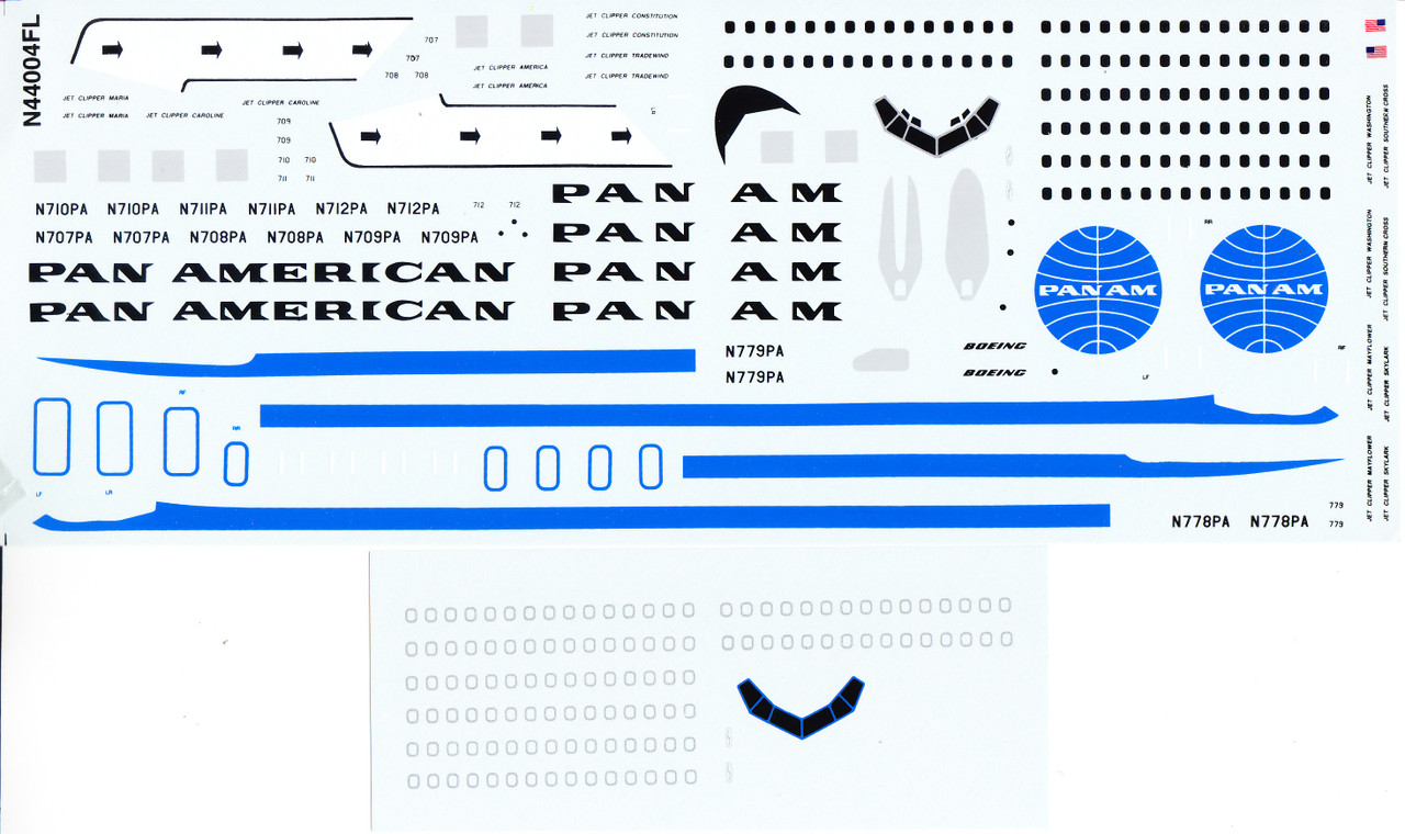 1/144 Scale Decal Pan American 707-121