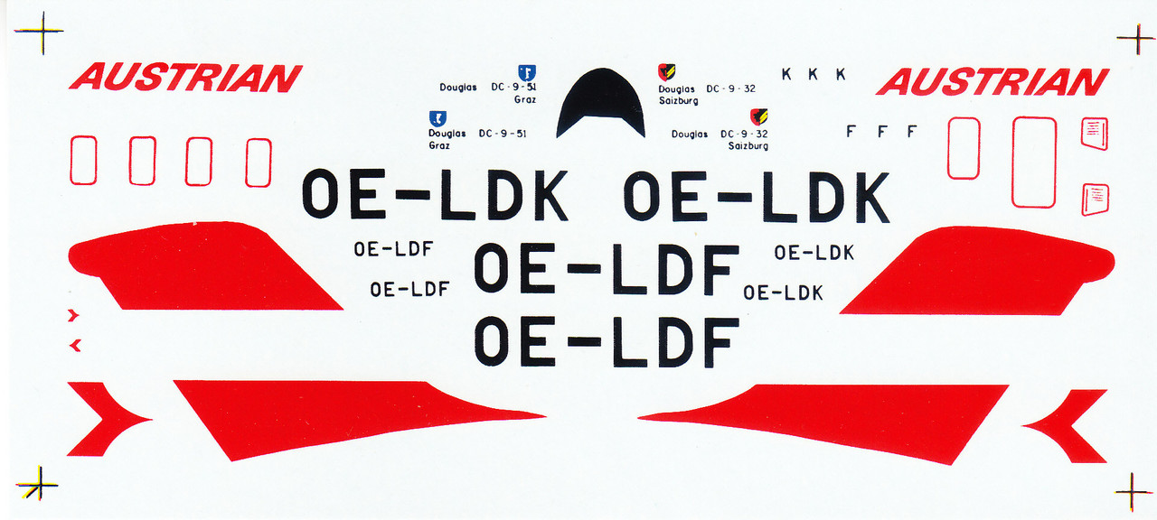 1/144 Scale Decal Austrian DC9-30 / 50
