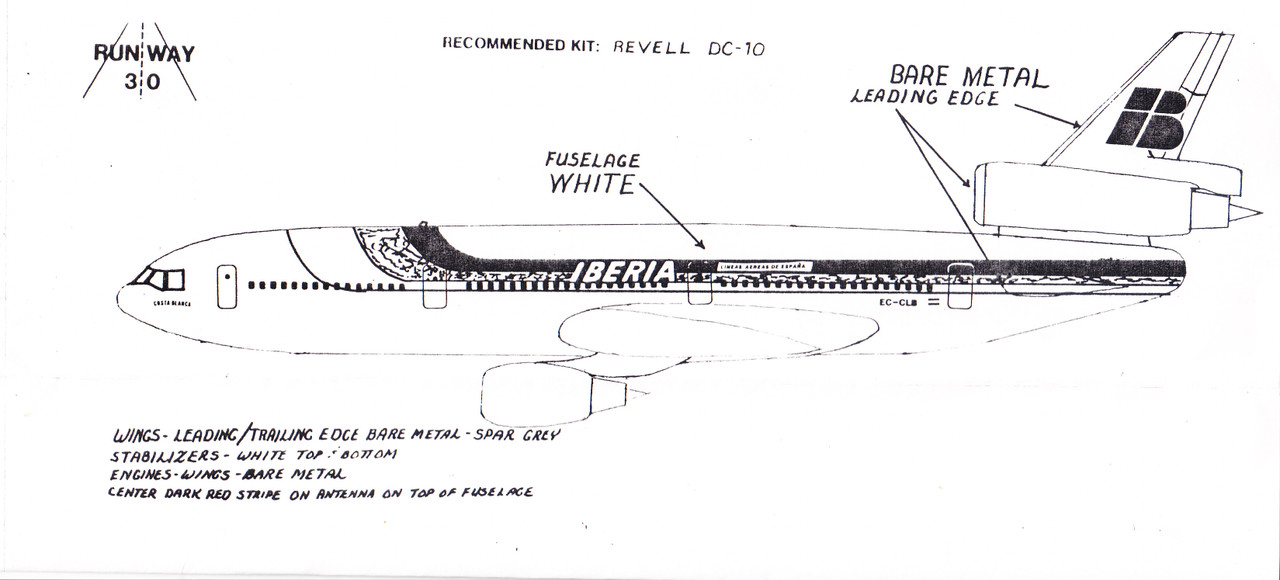 1/144 Scale Decal Iberia DC10-30.