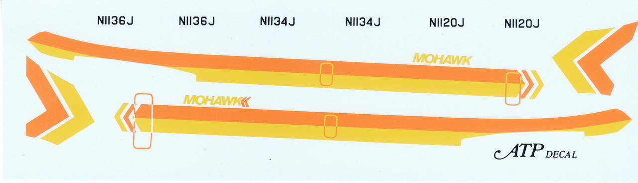 1/144 Scale Decal Mohawk BAC-111 Orange & Tan