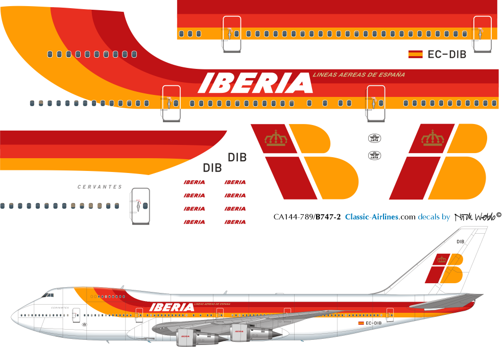 1/144 Scale Decal Iberia 747-200