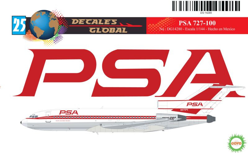 1/144 Scale Decal PSA 727-100.