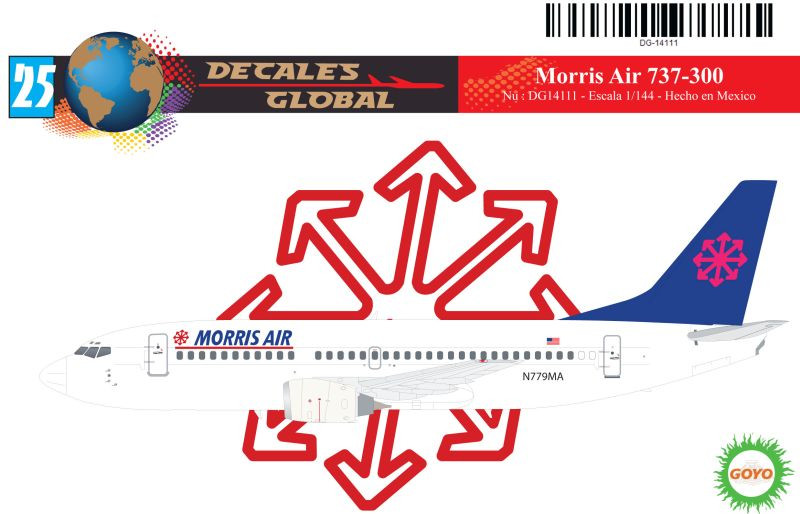 1/144 Scale Decal Morris Air 737-300
