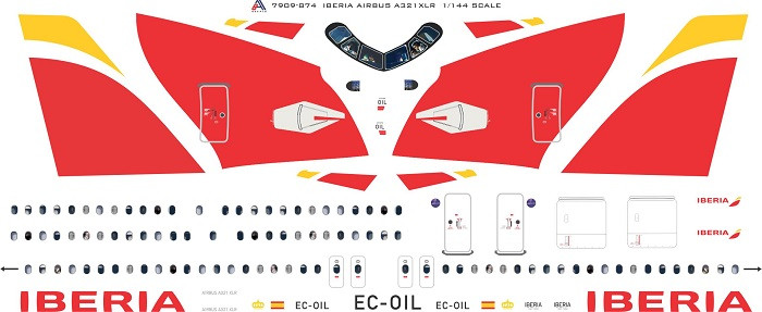 1/144 Scale Decal Iberia A-321 XLR