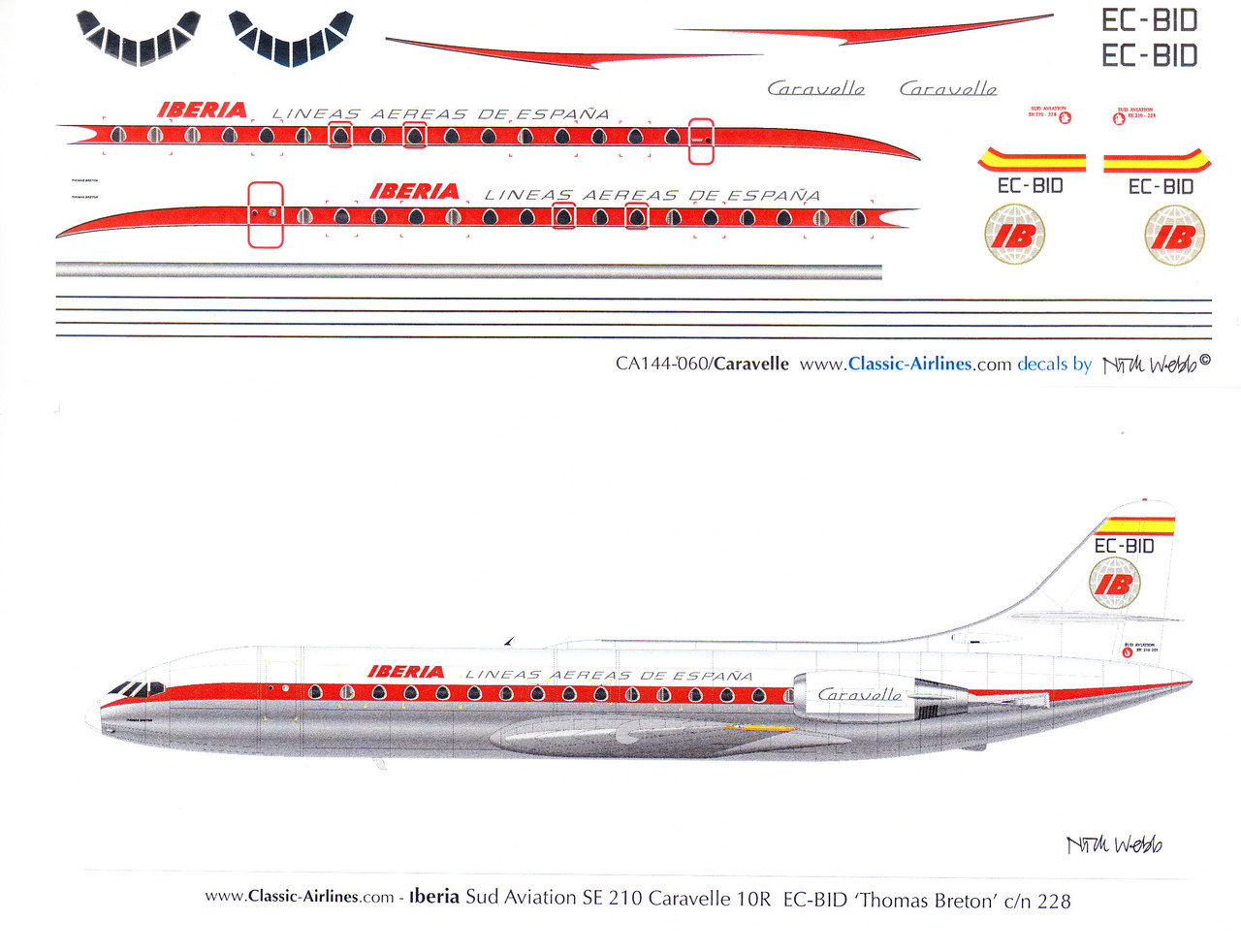 1/144 Scale Decal Iberia Caravelle Factory