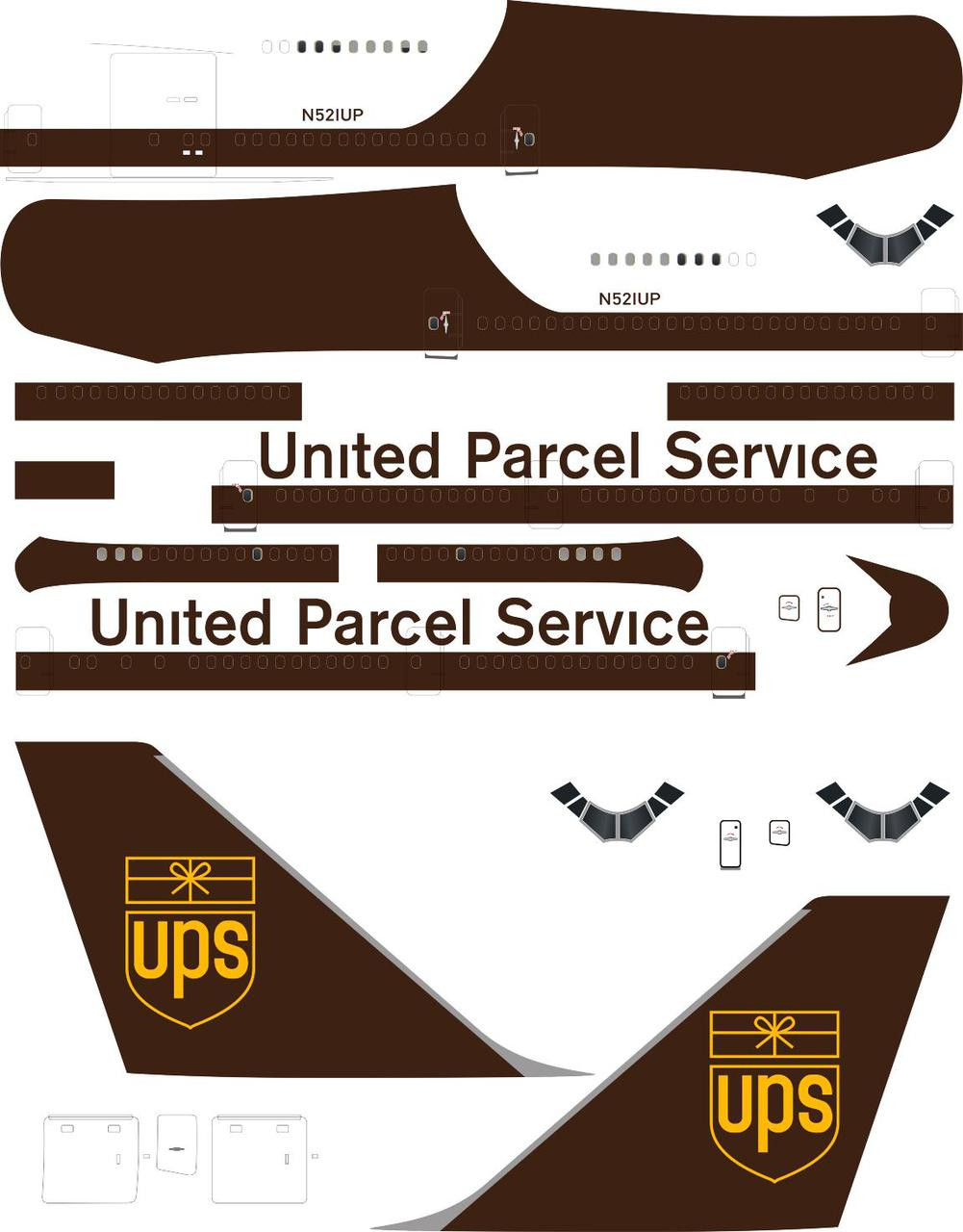 1/144 Scale Decal UPS 747