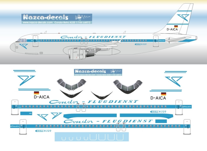 1/144 Scale Decal Condor A320 Retro “Hans” - JoyDecals.com