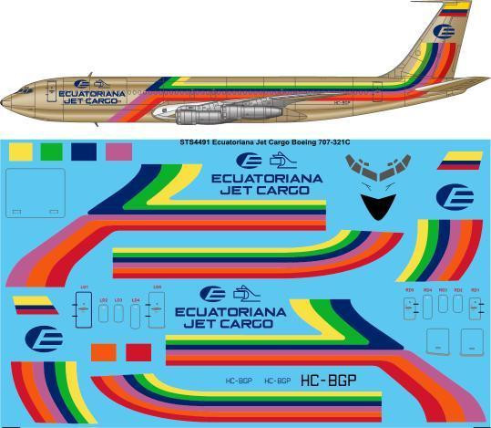 1/144 Scale Decal Ecuatoriana Jet Cargo Boeing 707-321C - JoyDecals.com