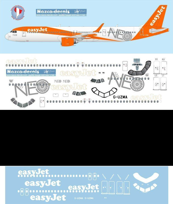 1/144 Scale Decal EasyJet A-321 NEO