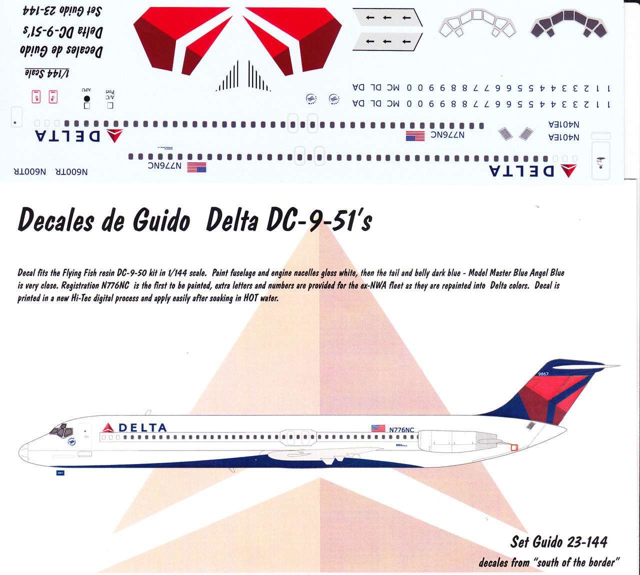 1/144 Scale Decal Delta DC9-51 - JoyDecals.com