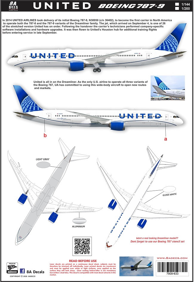 Decals By Aircraft - BOEING - 787 - Page 1 - JoyDecals.com