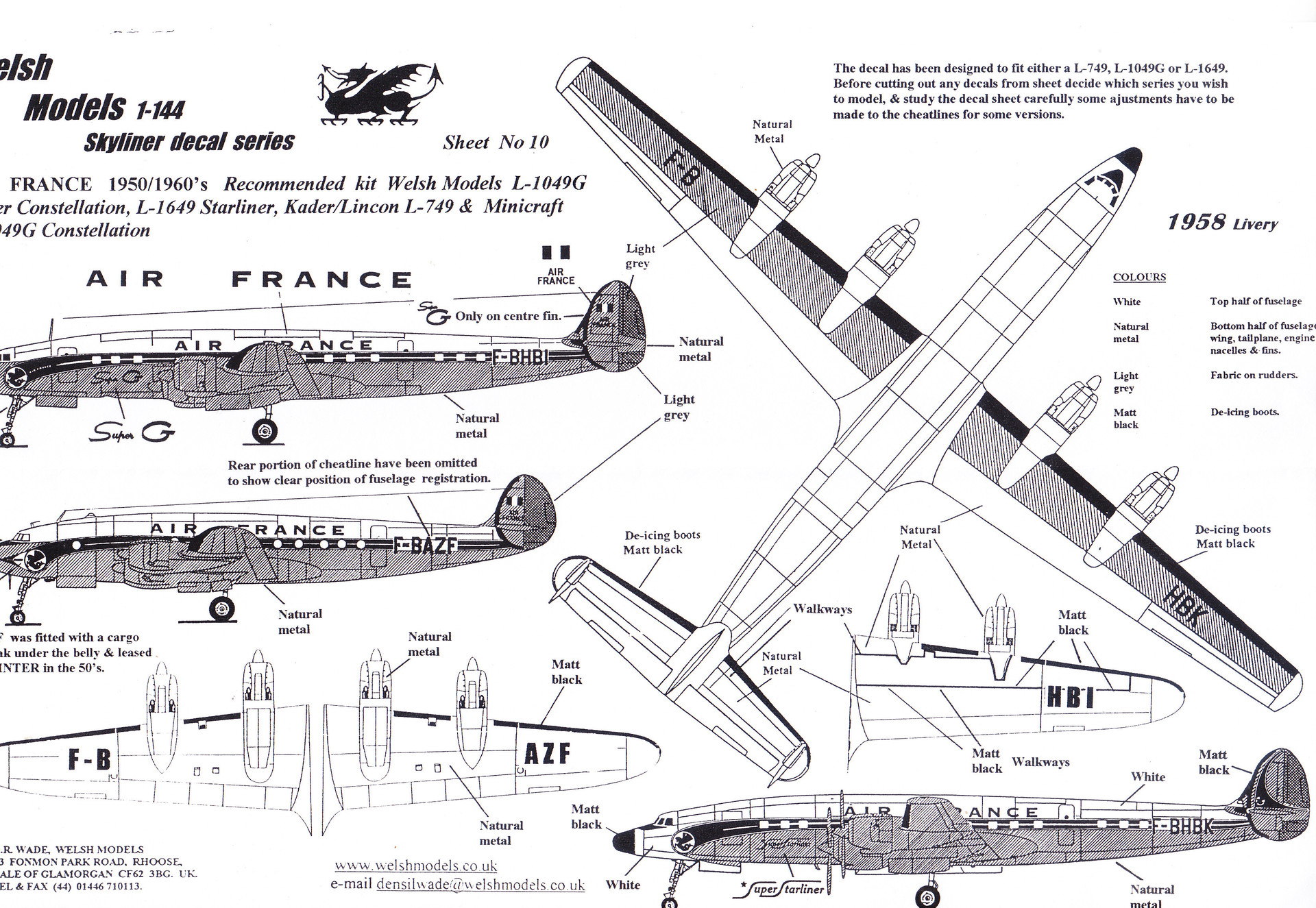 Decals By Aircraft - LOCKHEED - CONSTELLATION - Page 1 - JoyDecals.com