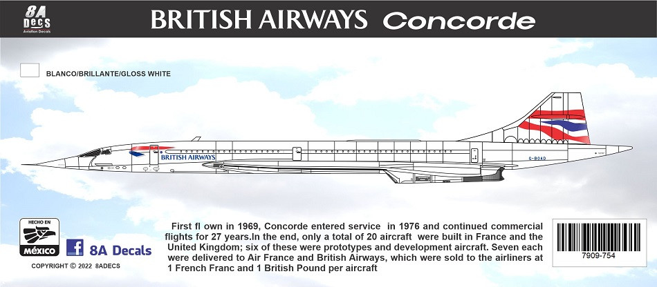 Decals By Aircraft - CONCORDE - JoyDecals.com