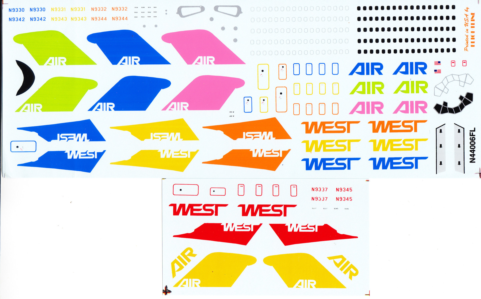 1/144 Scale Decal Hughes Airwest DC9-30