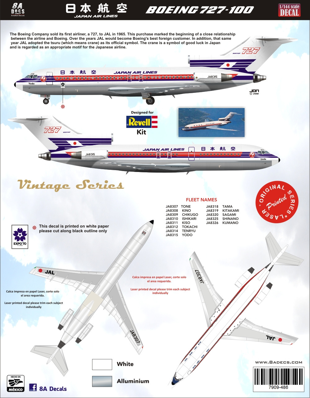 Decals By Aircraft - BOEING - 727 - Page 1 - JoyDecals.com