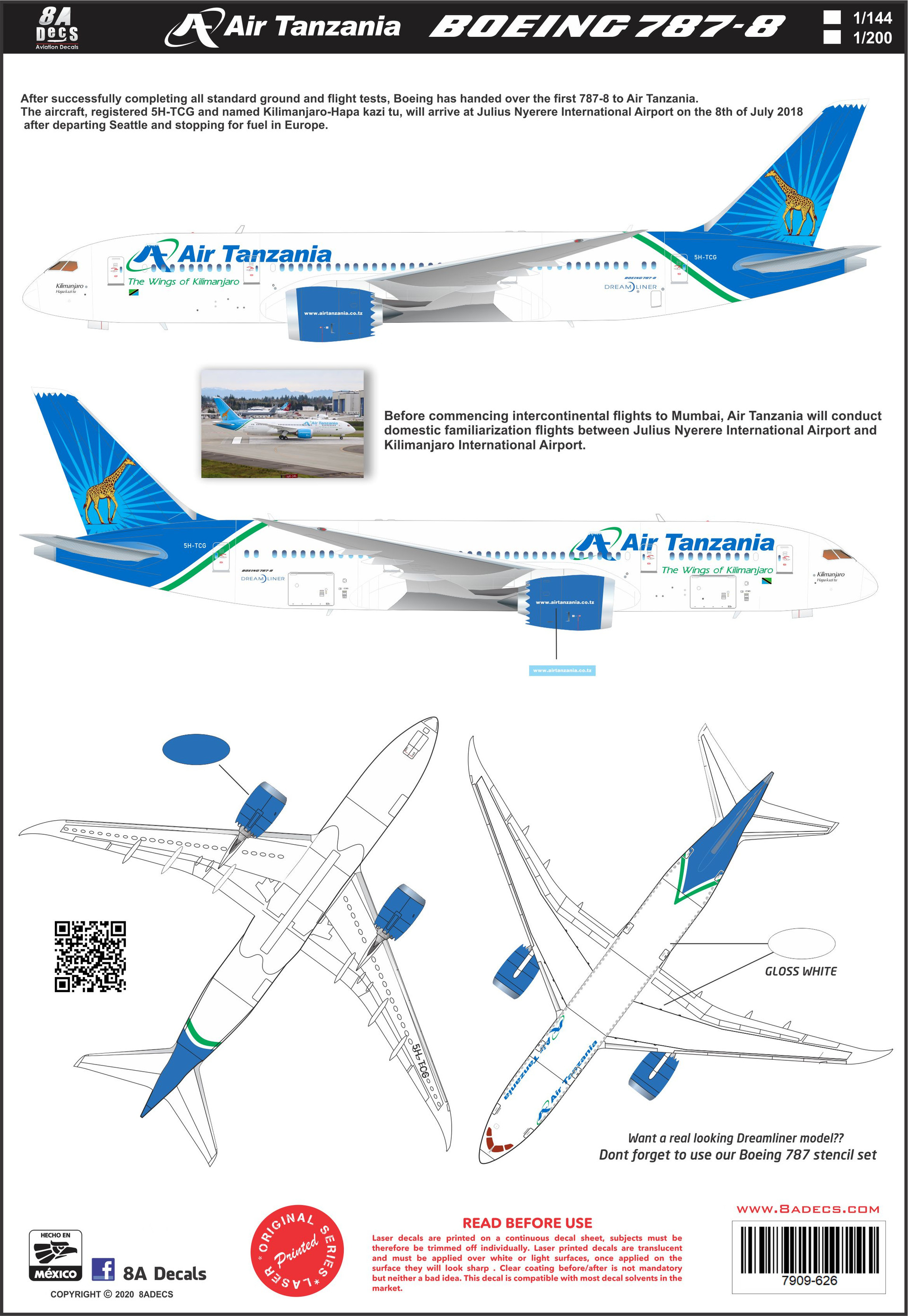 Decals By Aircraft - BOEING - 787 - Page 1 - JoyDecals.com