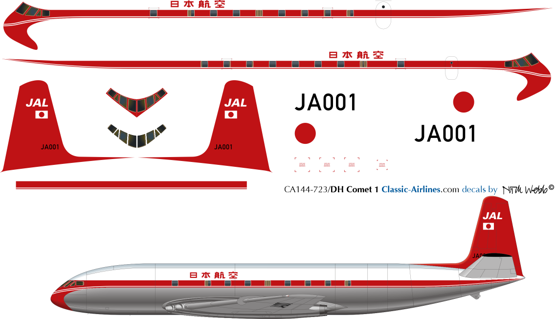 1/144 Scale Decal JAL Comet 1