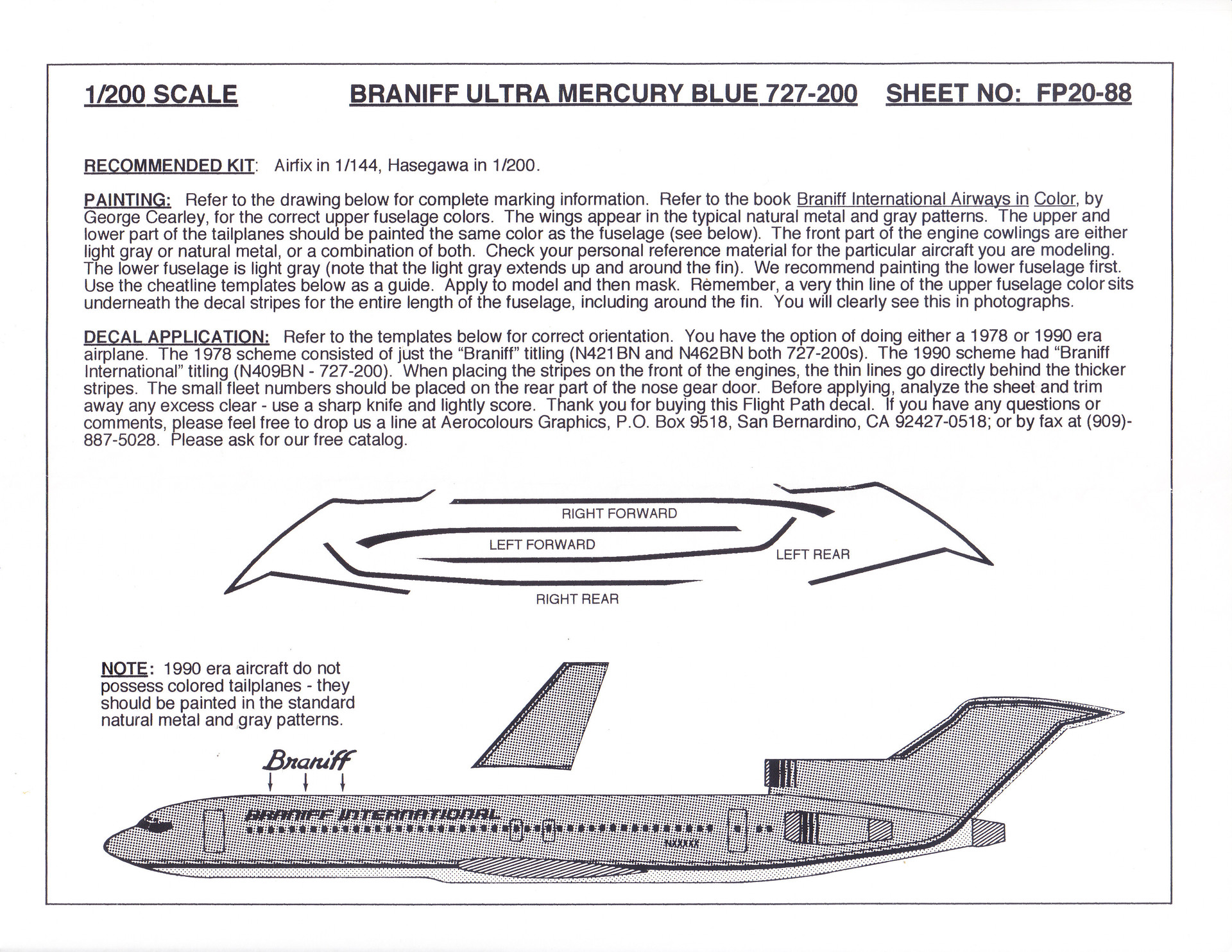 Decals By Aircraft - BOEING - 727 - Page 1 - JoyDecals.com