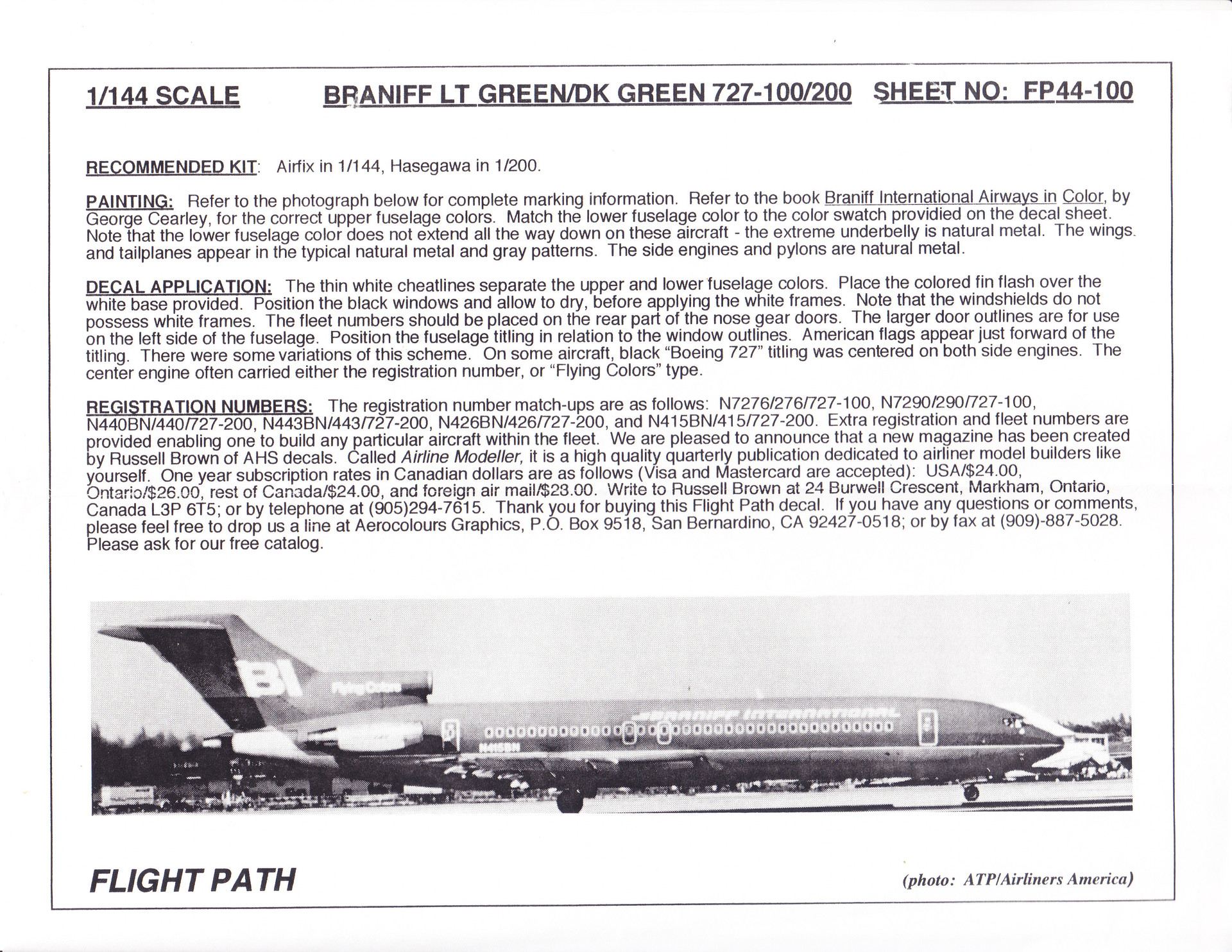 Decals By Aircraft - BOEING - 727 - Page 1 - JoyDecals.com