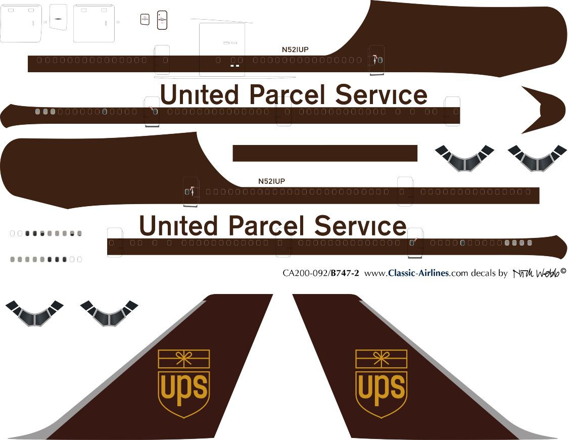 1/200 Scale Decal UPS 747-200F