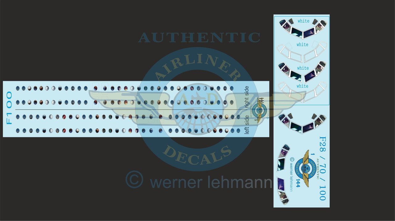 1/144 Scale Decal Lifelike Cockpit / Windows F-100