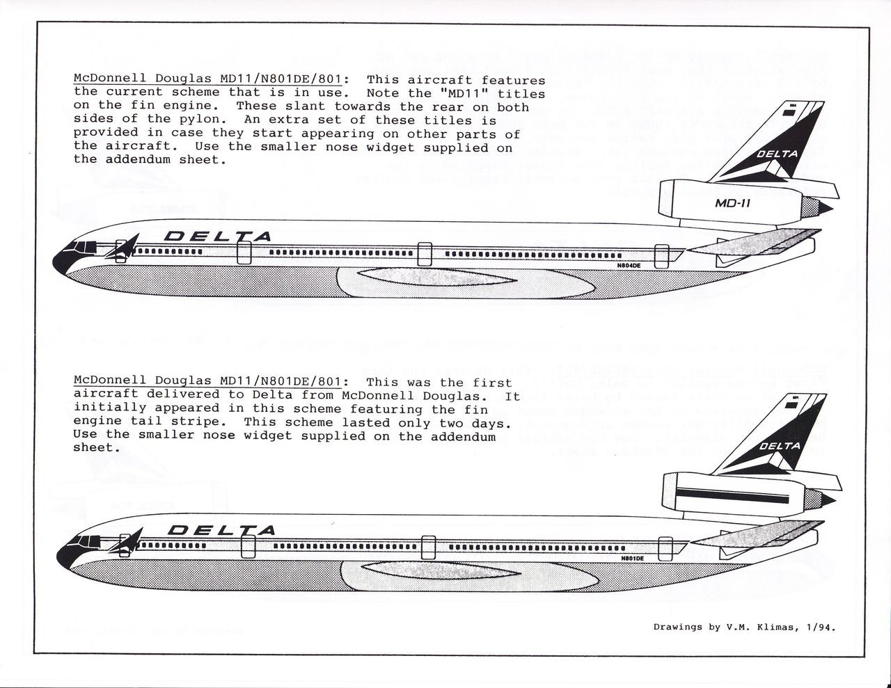 1/200 Scale Decal Delta DC10-30 / MD-11