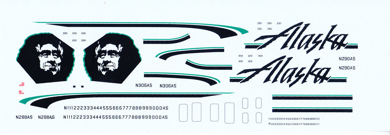 1/200 Scale Decal Alaska Airlines 727-200