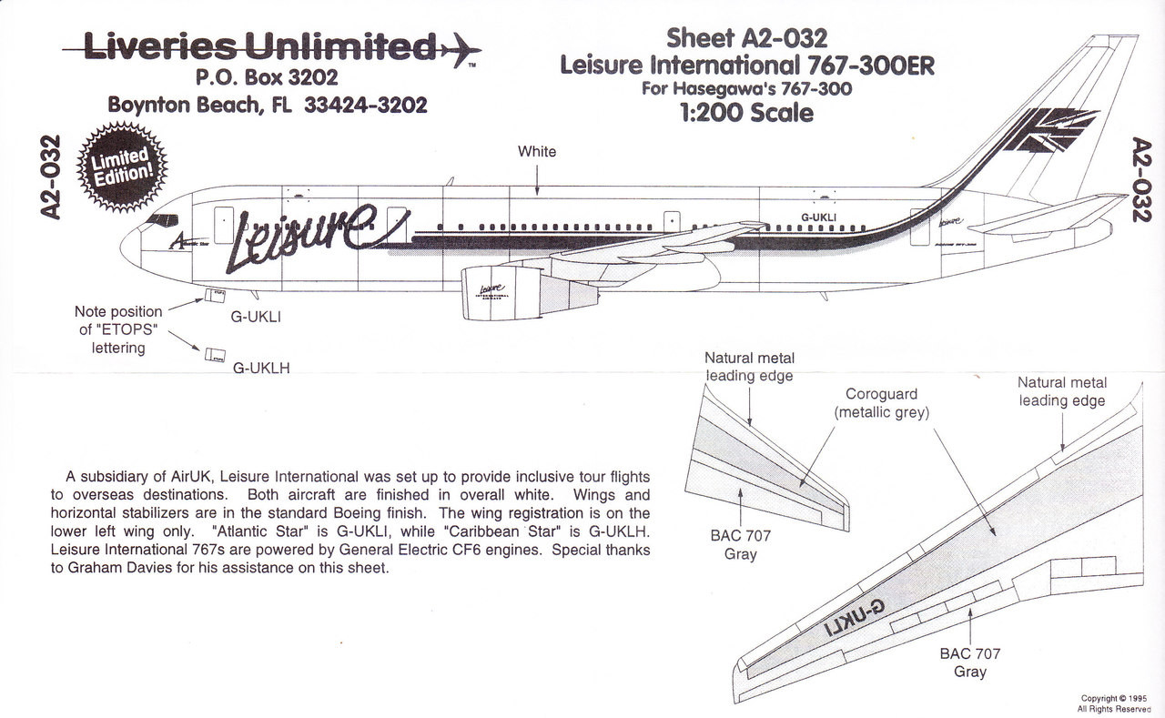 1/200 Scale Decal Virgin Atlantic 747-200 / 400