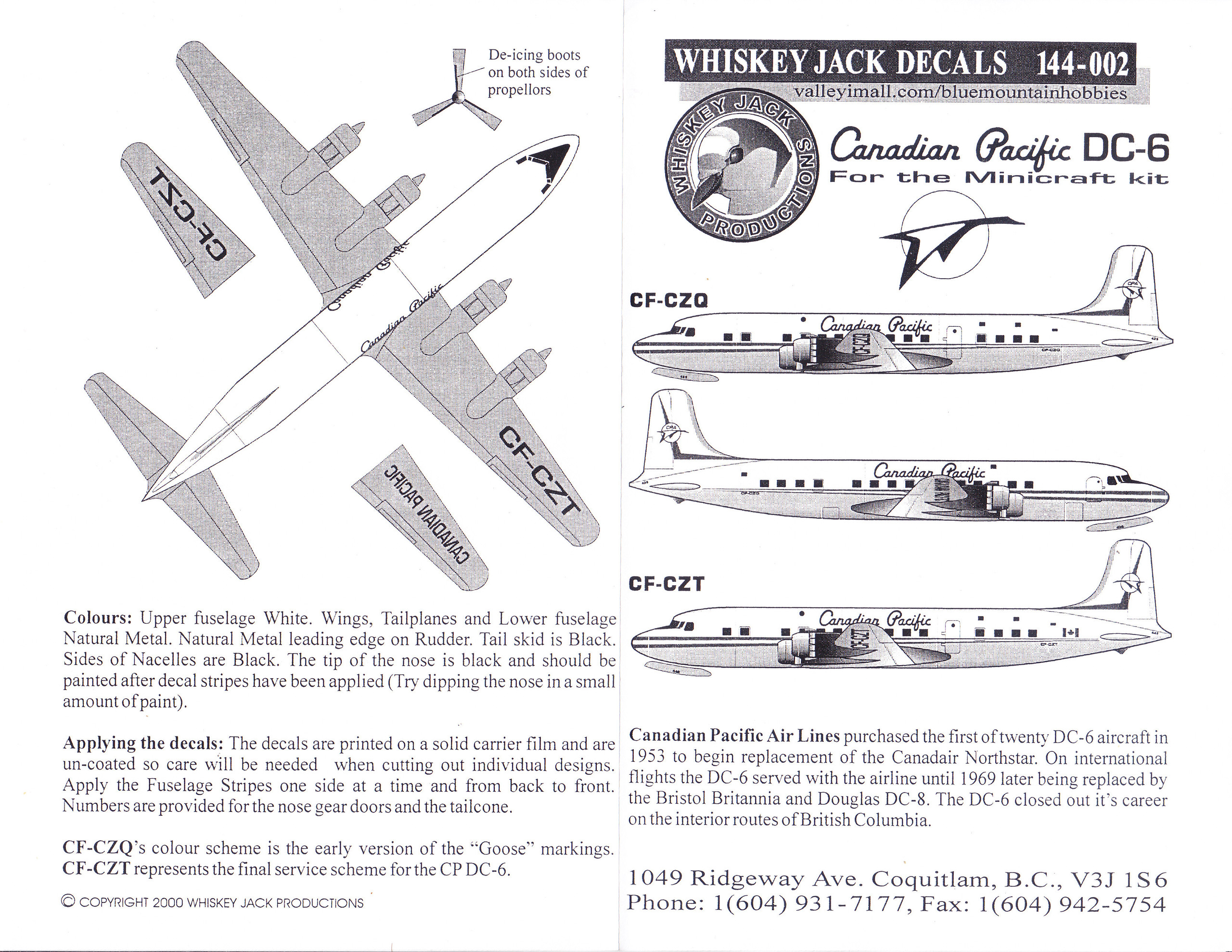 Decals By Aircraft - MCDONNELL-DOUGLAS - DC-6 - Page 1 - JoyDecals.com