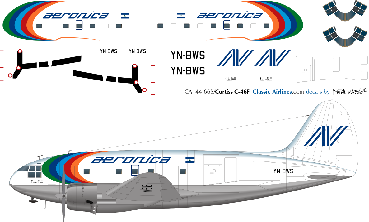 1/144 Scale Decal Aeronica C-46F