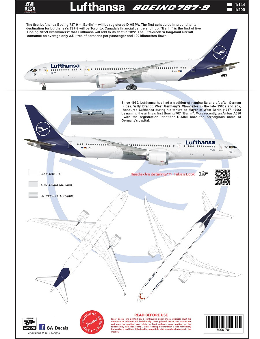 Decals By Aircraft - BOEING - 787 - Page 1 - JoyDecals.com