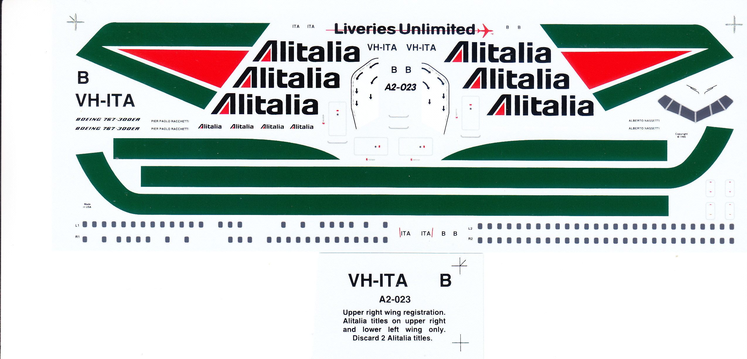 1/200 Scale Decal Alitalia 767-300ER