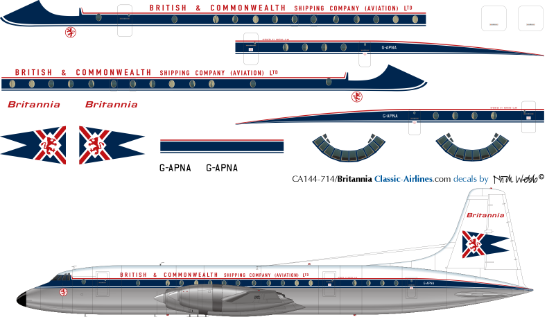 Decals By Aircraft - BRISTOL - BRITANNIA - Page 1 - JoyDecals.com