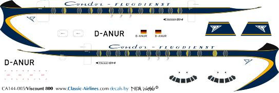 1/144 Scale Decal Condor Viscount 800 Delivery