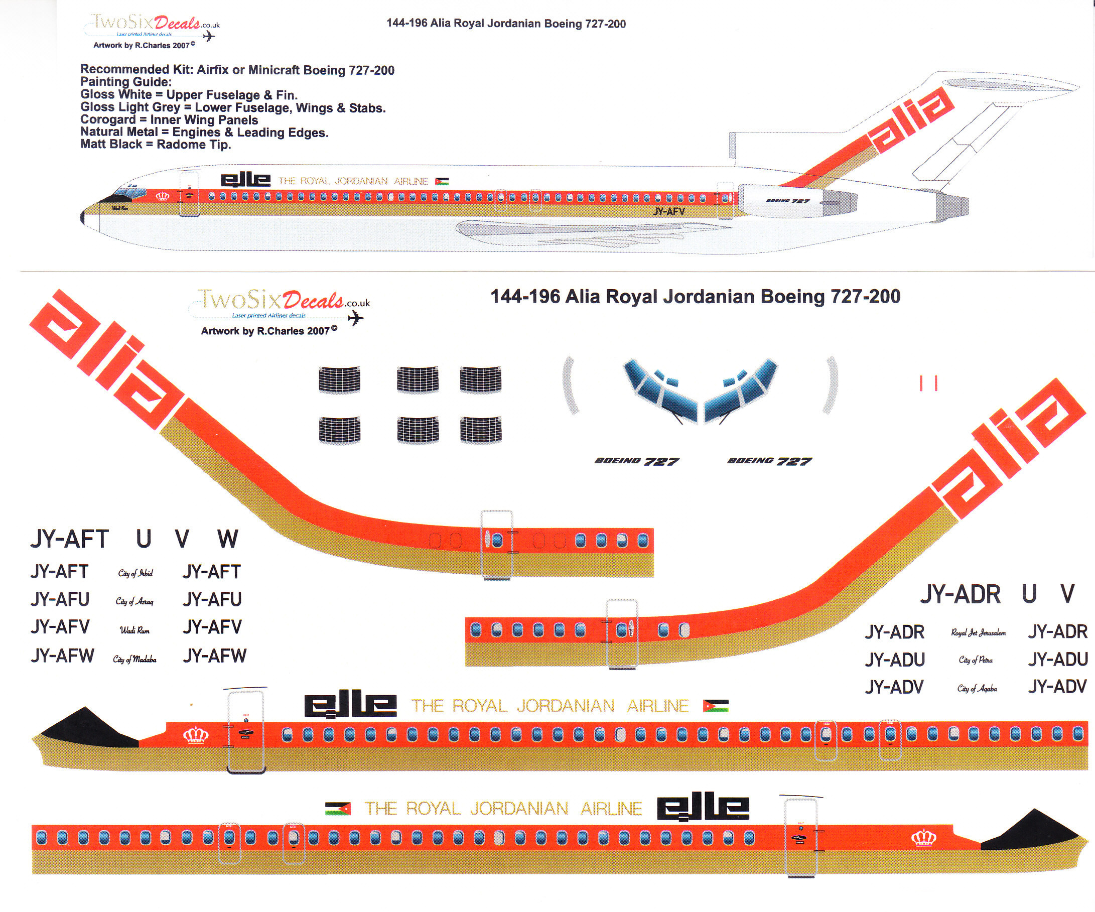 Decals By Aircraft - BOEING - 727 - Page 1 - JoyDecals.com