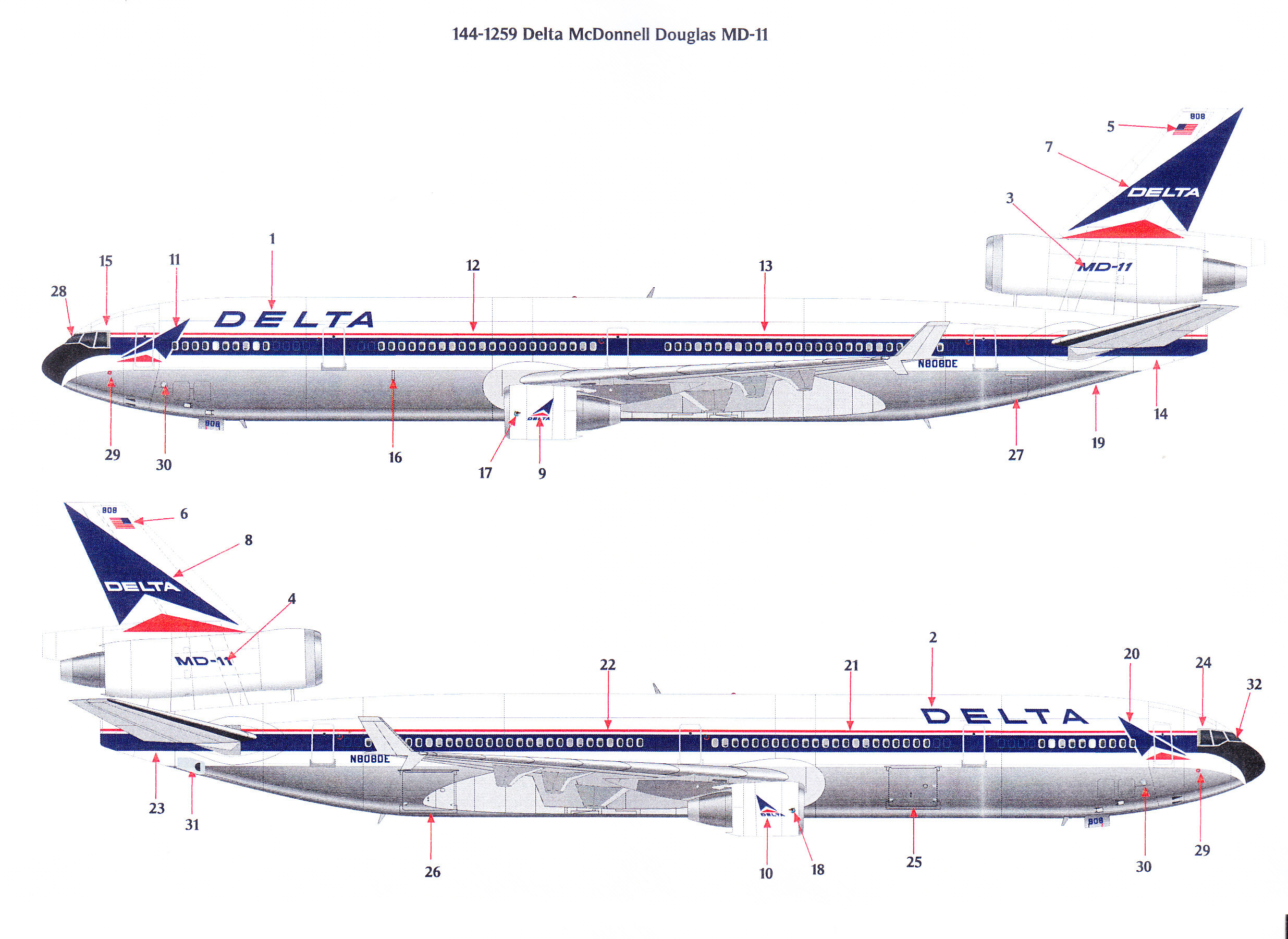 Decals By Aircraft - MCDONNELL-DOUGLAS - MD-11 - Page 1 - JoyDecals.com