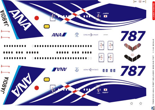 1/144 Scale Decal ANA 1st Boeing 787-8