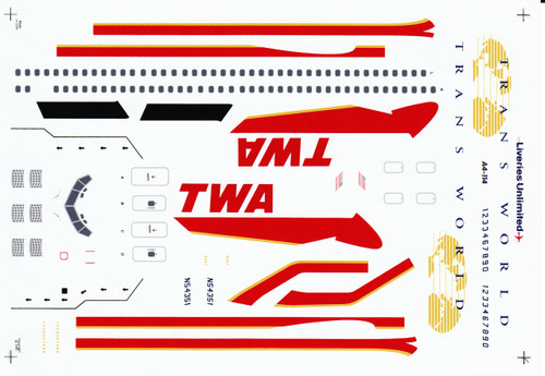 1/144 Scale Decal TWA 727-200 Last Livery