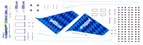 1/144 Scale Decal JetBlue A-320 Cool Blue
