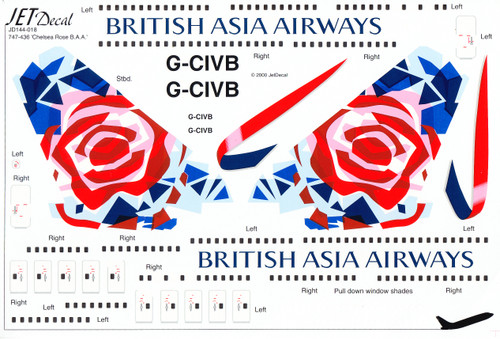 1/144 Scale Decal British Airways 747-436 Chelsea Rose