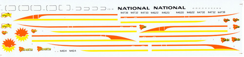 1/144 Scale Decal National 727-100 / 200 ANN / ELIZABETH / LYNN / MARY ...